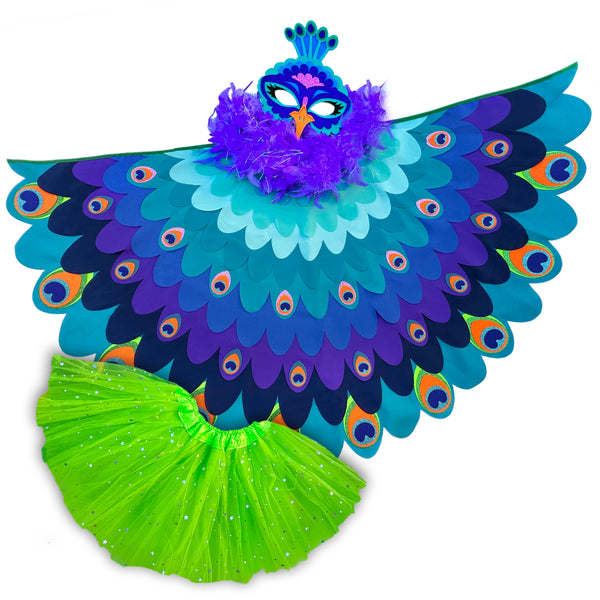 Bird Costume Full Set with Kids Peacock Cape Wings Mask Tutu and Boa ...